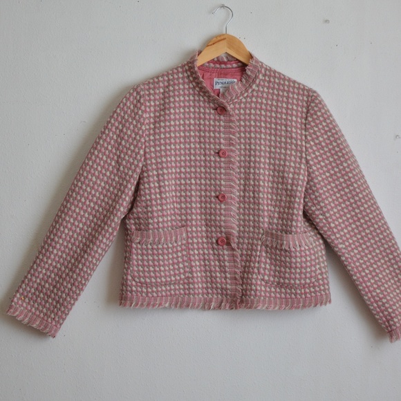 Pendleton | Jackets & Coats | Pendleton Pink Blazer Size 4 Lambswool ...